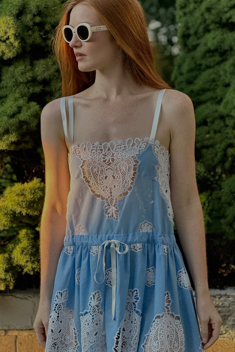 Brielle Versailles Cotton Embroidery Mini Dress - Periwinkle by Miguel